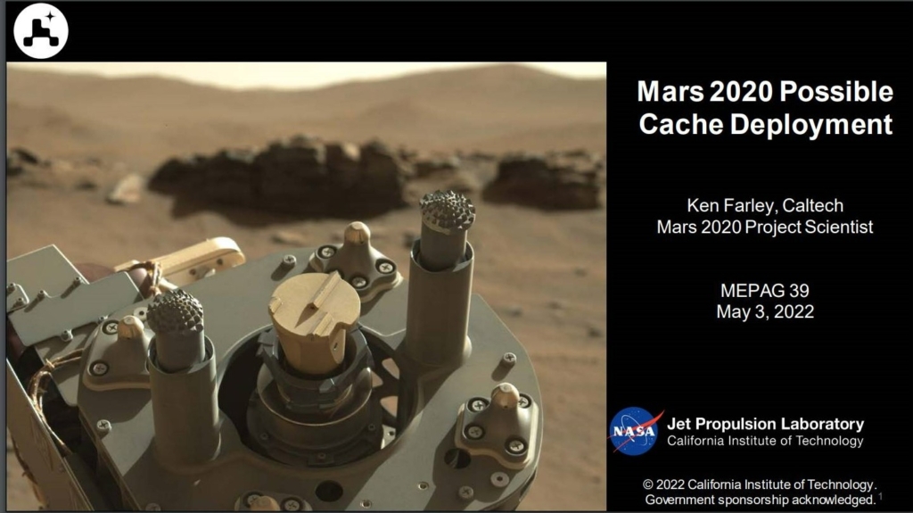 Perseverance Mars Rover: Possible First Sample Cache Deployment